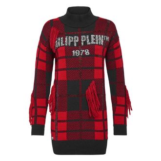 Philipp Plein Pullover Rundhals SS Tartan - - Dresses - Damen - Rot - S