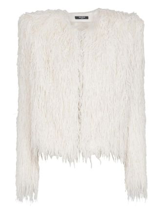 Balmain Jacke mit Fransen - Wei&szlig;