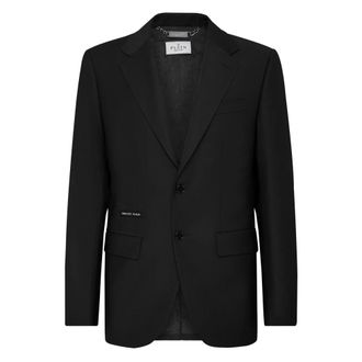 Philipp Plein Homme, Vestes, Noir, Taille: XL Wool Blazer LS