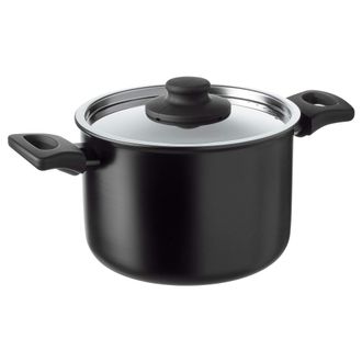 IKEA HEMLAGAD Topf mit Deckel, 3 l, Schwarz