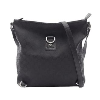 Gucci Pre-owned GG Abby Nylon Leather Shoulder Bag - - Pre-owned - Damen - Schwarzk - ONE SIZE