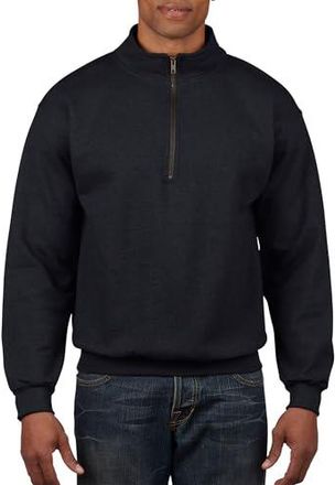 Gildan Fleece Quarter-Zip Cadet Collar Sweatshirt, Style G18800 Chemise, Noir, L Homme