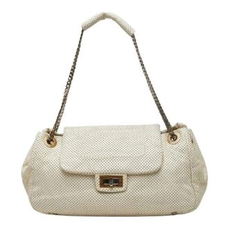Chanel Pre-owned Sac bandouli&egrave;re Matelass&eacute; 2.55 en cuir - Femme - Pre-owned - Blanc - Taille: ONE Size