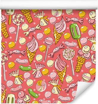 OEM Carta Da Parati Colorata Con Caramelle E Gelati Per Soggiorno E Camera Da Letto, 50x1000 Cm