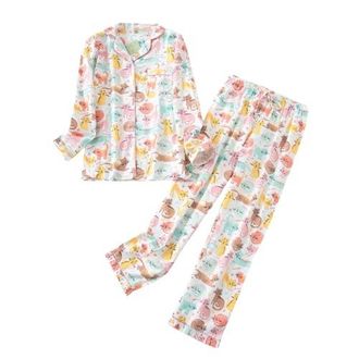 Generic Ensemble de pyjama pour femme en coton - Pyjama dhiver tendance gaufr&eacute; de couleur unie, haut &agrave; col rond et pantalon long, sweats &agrave; capuche doux avec p