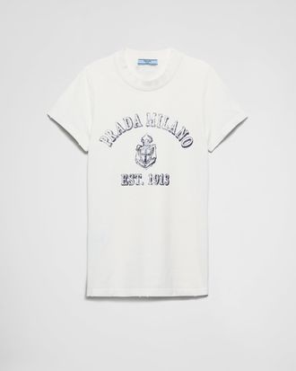 Prada Bedrucktes T-Shirt aus Jersey