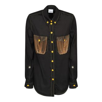 Burberry Hemd mit Ketten-Taschendetail - - Blouses & Shirts - Damen - Schwarzk - 2XS