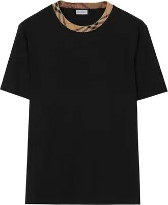 Burberry Check Trim Cotton T-shirt