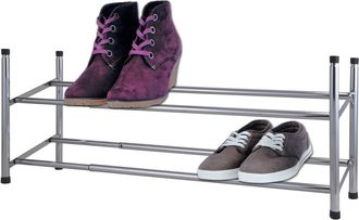 Relaxdays Teleskop - Schuhregal - Verchromt - Stapelbar