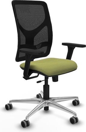 Piqueras y Crespo Gepolsterter Schreibtischstuhl mit 3D-Armlehnen, h&ouml;henverstellbare Lendenwirbelst&uuml;tze, ausgestattet mit Syncro/Traslack und Schneideschaum, Schwarz/Ol
