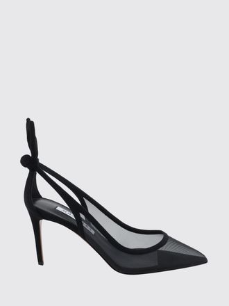 Aquazzura Bow Tie Pumps aus Mesh und Veloursleder mit Cut-Out-Knoten und hohem Absatz