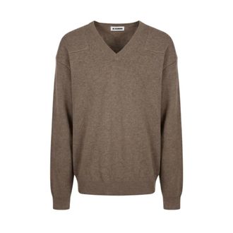 Jil Sander Wollmischung V-Ausschnitt Pullover - - Knitwear - Herren - Gr&uuml;n - M