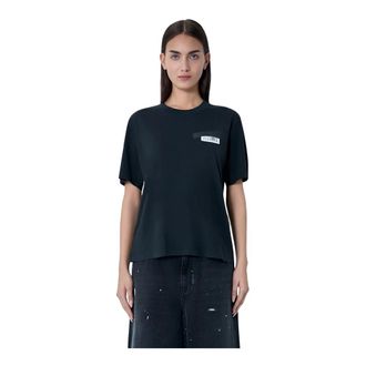Maison Margiela Femme, Tops, Noir, Taille: 42 FR Logo Motif T-Shirt