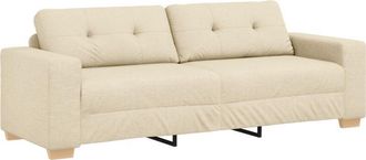 vidaXL 3-Sitzer Sofa mit Kissen Creme Stoff Vidaxl