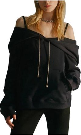 Circus Hotel SweaT-shirt &agrave; capuche Bardot - Femme - Sweatshirts et sweats &agrave; capuche - Noir - Taille: 38 FR