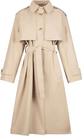 Liu Jo Femme, Manteaux, Beige, Taille: 40 FR Long Trench Coat with Scarf