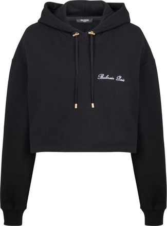 Balmain Femme, Sweatshirts et sweats &agrave; capuche, Noir, Taille: 42 FR Signature Sweat &agrave; capuche