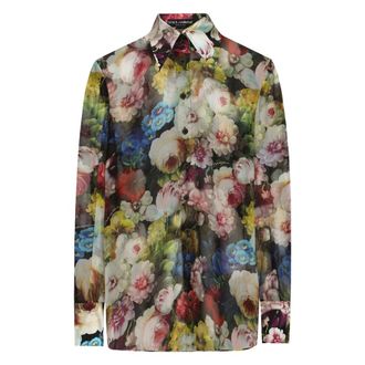 Dolce & Gabbana Femme, Blouses et Chemises, Multicolore, Taille: 34 FR Chemise Fleur de Nuit