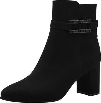 Marco Tozzi Damen Stiefeletten mit Absatz Vegan Spitz, Schwarz (Black), 36 EU
