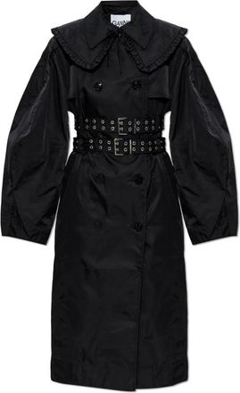 Ganni Femme, Manteaux, Noir, Taille: 40 FR Manteau avec col amovible