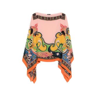 Etro Paisley-print Boat-neck Poncho