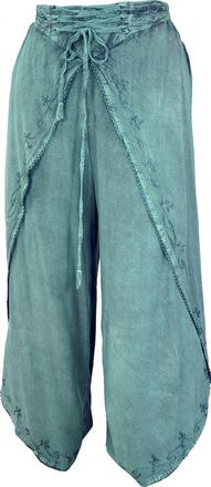 Guru Shop Palazzohose, Boho Hosenrock, Orienthose, Sommerhose - Aqua, Damen, Synthetisch