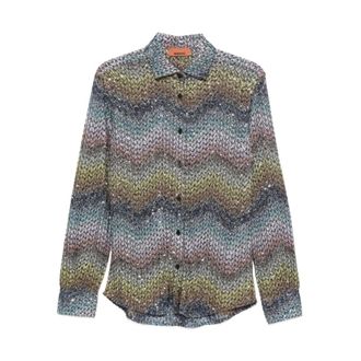 Missoni Femme, Blouses et Chemises, Multicolore, Taille: 36 FR Chemise &agrave; Imprim&eacute; Zig Zag