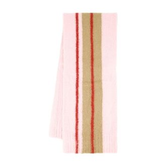 Sams&oslash;e & Sams&oslash;e Striped Wool Scarf - Pink