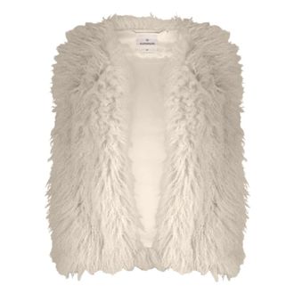 Summum Faux Fur Beige Gilet - - Jackets - Damen - Beige - L