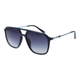 Fila Schwarze Aviator-Sonnenbrille mit Blauen Verlaufsgl&auml;sern - - Accessories - Herren - Schwarzk - ONE SIZE