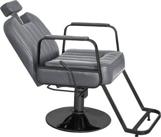 Generic Vintage-Retro-Friseurstuhl Aus Kunstleder mit Kopfst&uuml;tze, H&ouml;henverstellbar und Neigbar f&uuml;r Damen und Herren