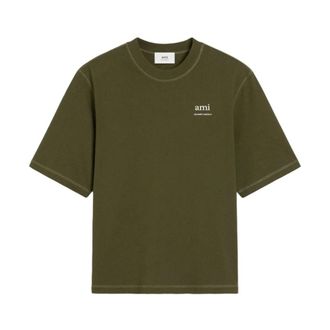Ami Gr&uuml;ne Monogramm Crew Neck T-shirts - - Tops - Herren - Gr&uuml;n - XL
