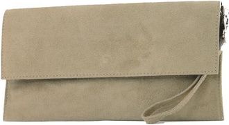 modamoda.de cuir italien embrayage Petit Suede T151, Couleur:couleurs de sable