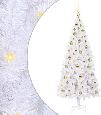vidaXL Künstlicher Weihnachtsbaum Weiß 180 cm PVC und Stahl vidaXL
