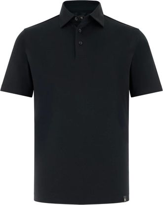 Boggi Milano Homme, Tops, Noir, Taille: XL Polo en m&eacute;lange de coton, polyester et soie