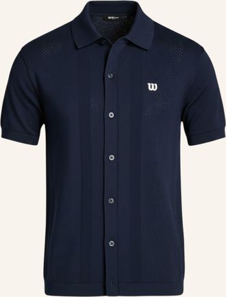 Wilson Poloshirt M Lafayette Pique Button Up Polo blau