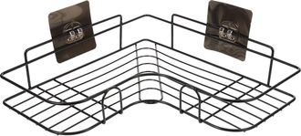 BESPORTBLE Eckregal Badezimmer Metall Wandregal ohne Bohren Schwarzes Dreieckiges Aufbewahrungsregal f&uuml;r Waschbecken Multifunktionales Badregal zur Aufbewahrung 