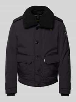 Blauer Jacke mit Label-Patch Modell RIVER