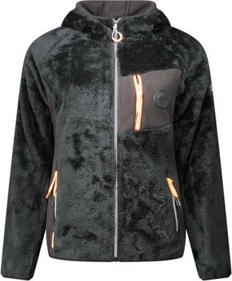 Geographical Norway TOSCANA Femme - Veste Polaire Chaude avec Capuche - Sweat Zipp&eacute; Doux, Confortable et Respirant, Id&eacute;al pour lHiver et les Activit&eacute;s Outdoor (Noir L)