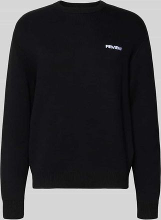 Review Strickpullover mit Label-Stitching