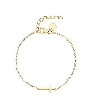 Noelani bracelet 925 argent sterling dames bijoux de bras, 16+3 cm, or, croix, Livré en boîte cadeau de bijoux