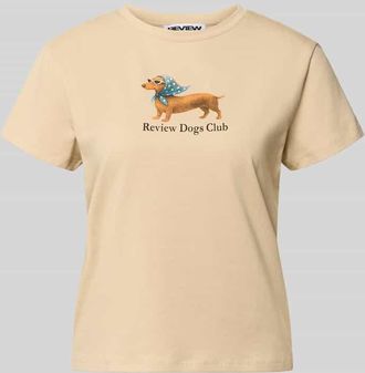 Review T-Shirt mit Motiv-Print und Rundhalsausschnitt