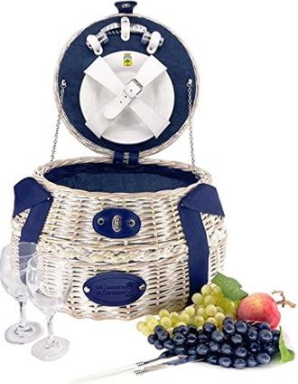 Les Jardins de la Comtesse Panier &agrave; Pique-Nique en Osier Deauville - 2 Personnes