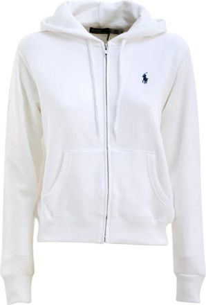 Ralph Lauren SweaT-shirt &agrave; capuche zipp&eacute; - Femme - Sweatshirts et sweats &agrave; capuche - Blanc - Taille: 42 FR