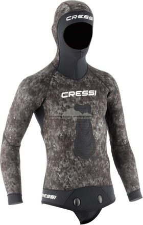 Cressi Tracina Jacket Wetsuit - Freitauchen und Fischen Neoprenanzug Jacke in Neopren Gefüttert Außen Glatt Innen, Erhältlich in der Version 3.5/5/7 mm für M