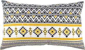 Enjoy Home Kissen 30 x 50, Boho Schwarz und Gelb, Baumwolle, Bedruckt, 50 x 30 cm