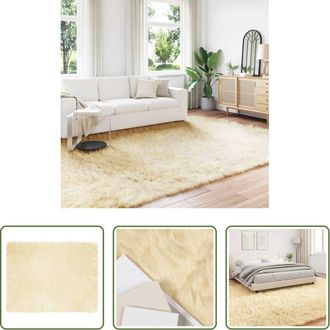vidaXL vidaXL Creme Teppich - Kunstschaffell Teppich Tafalla Creme 240 x 340 cm Polyester