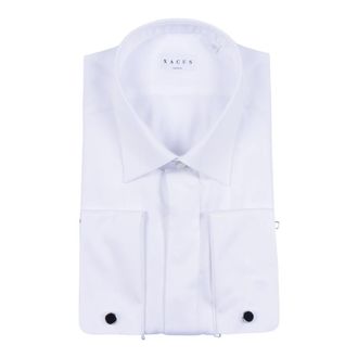 Xacus Camicia Collo Italiano Tinta Unita Tela - - Shirts - Herren - Wei&szlig; - L