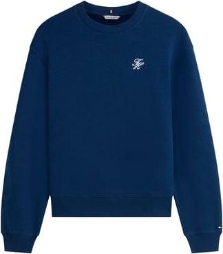 Tommy Hilfiger Sweat droit brod&eacute; en coton m&eacute;lang&eacute;