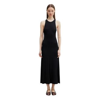 Maison Kitsun&eacute; Soft Fine Rib Racer Back Dress - - Dresses - Damen - Schwarzk - S